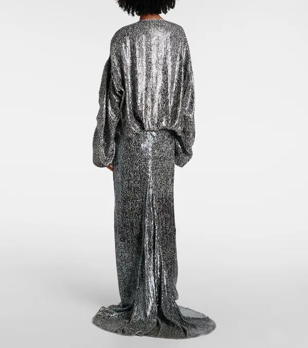 Dries Van Noten Sequined Gathered Blouse