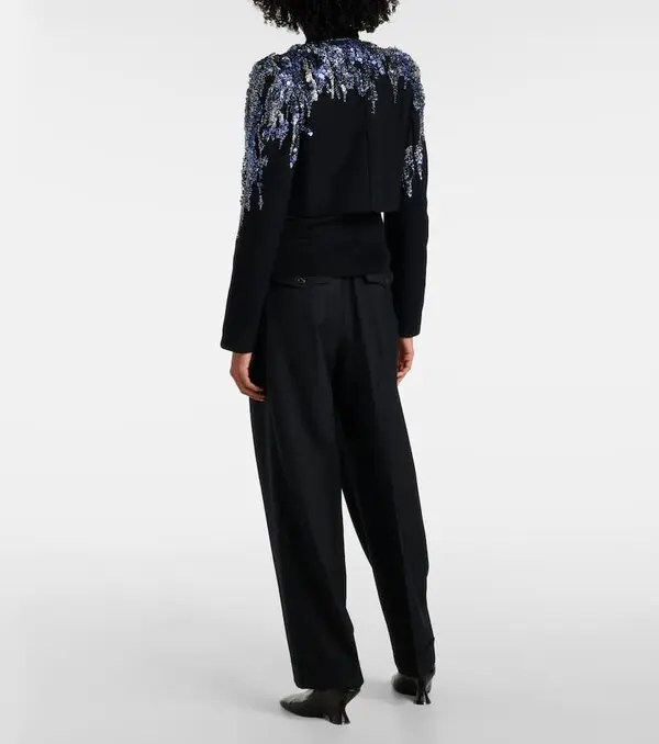 Dries Van Noten Sequined Cropped Jacket