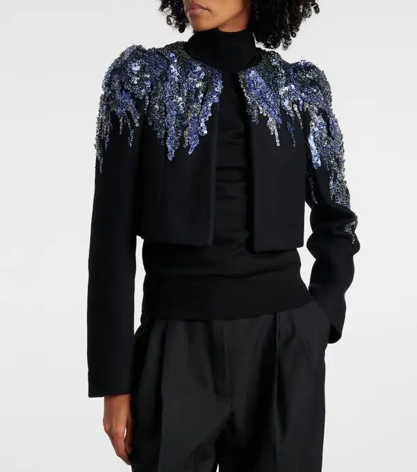 Dries Van Noten Sequined Cropped Jacket