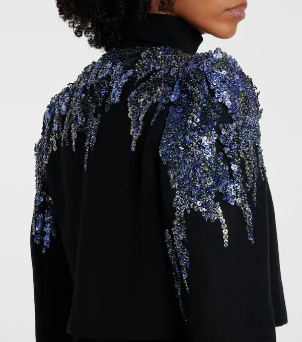 Dries Van Noten Sequined Cropped Jacket
