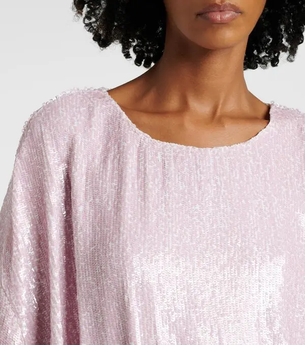 Dries Van Noten Sequined Gathered Blouse