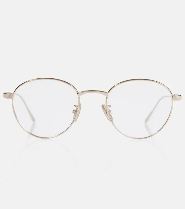 Loewe Slim Round Frame Glasses - Gold