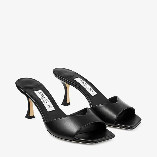 JIMMY CHOO Skye 70 Leather Sandals - Black
