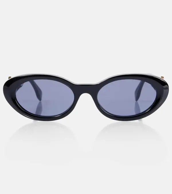 Fendi Ff Diamonds Oval Sunglasses - Black | Editorialist display picture 1