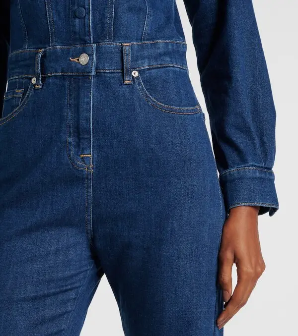 7 For All Mankind Flared Denim Jumpsuit