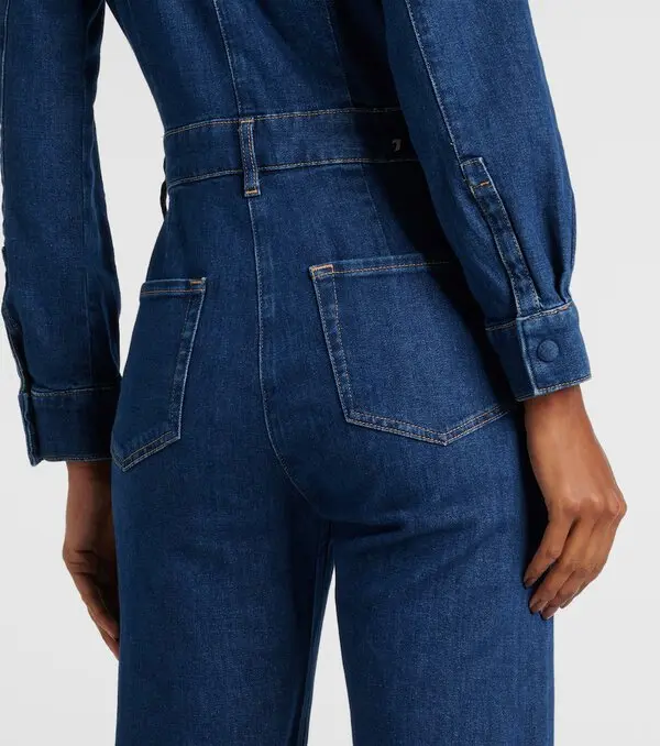 7 For All Mankind Flared Denim Jumpsuit
