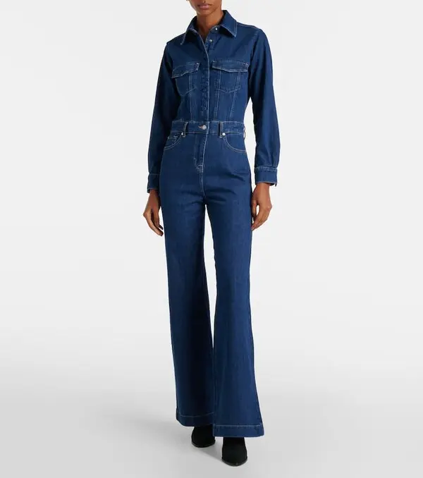 7 For All Mankind Flared Denim Jumpsuit