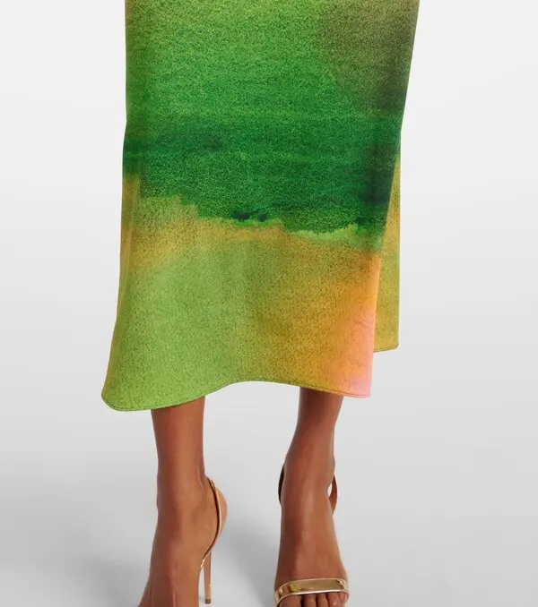 Oscar De La Renta Colorblock Draped Jersey Midi Dress