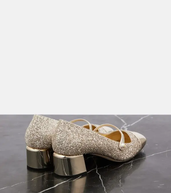 JIMMY CHOO Elisa 45 Glitter Pumps - Gold