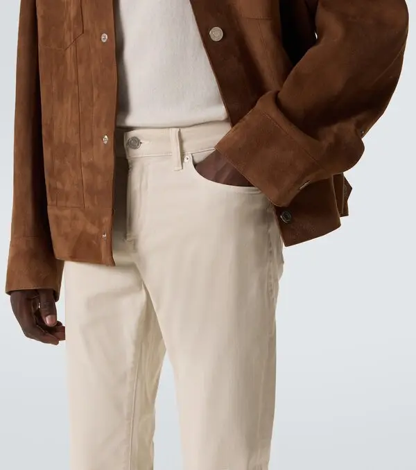 FRAME High-rise Slim Jeans - Beige