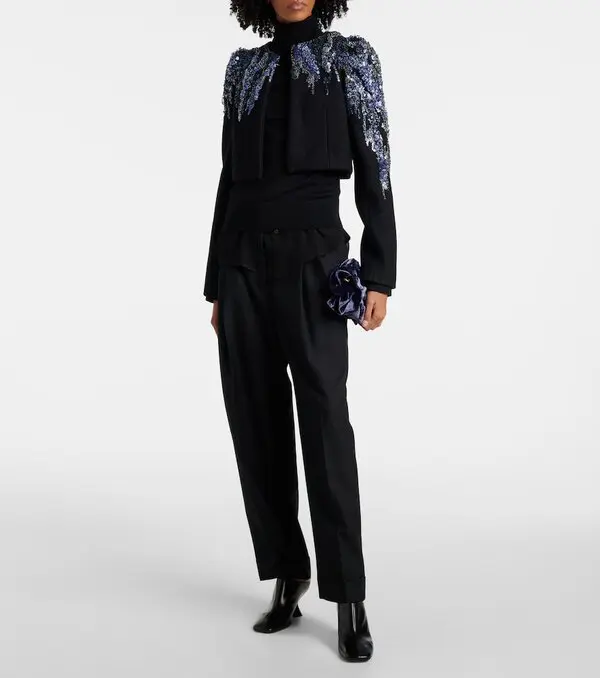 Dries Van Noten Wool Turtleneck Sweater - Black