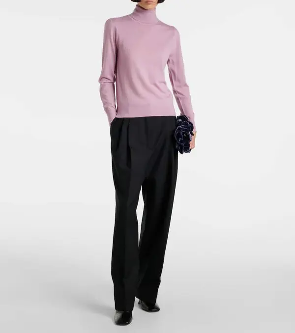Dries Van Noten Wool Turtleneck Sweater - Pink
