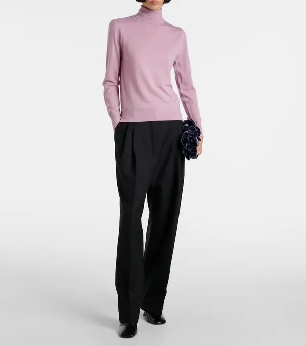 Dries Van Noten Wool Turtleneck Sweater - Pink