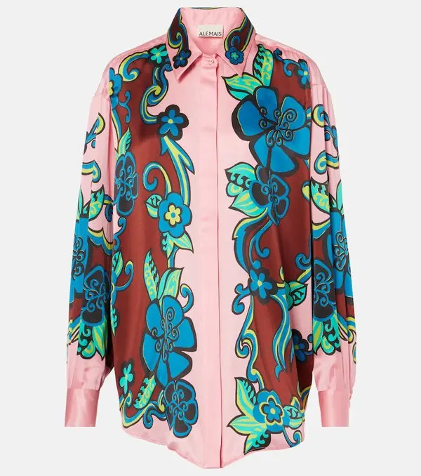 ALEMAIS Alémais Floral Silk Satin Shirt - Multicoloured