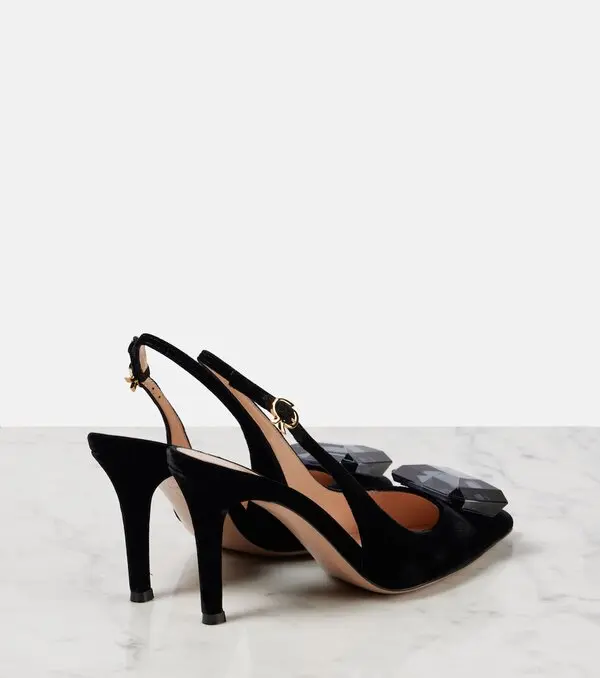 GIANVITO ROSSI Jaipur 85 Velvet Slingback Pumps