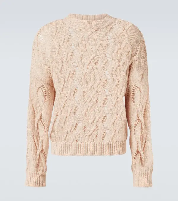 Our Legacy Cable Sonar Roundneck Wool Sweater - Pink