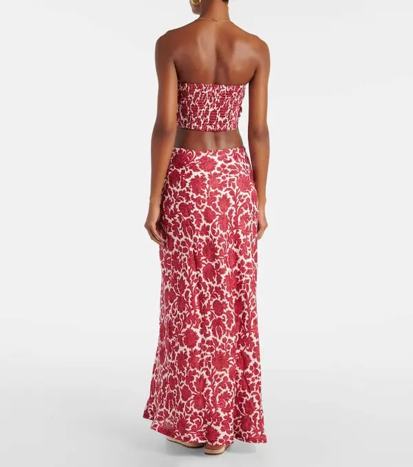 Faithfull The Brand Antibes Floral Linen Bandeau Top