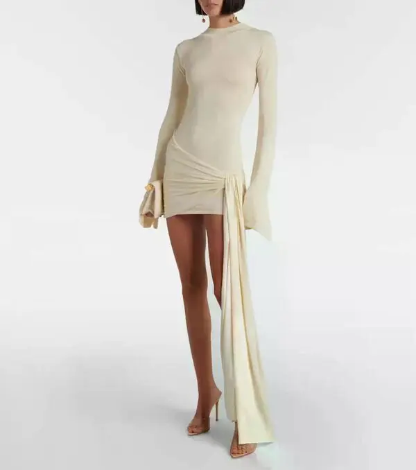 AYA MUSE Gathered Silk-blend Minidress