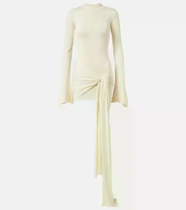 AYA MUSE Gathered Silk-blend Minidress