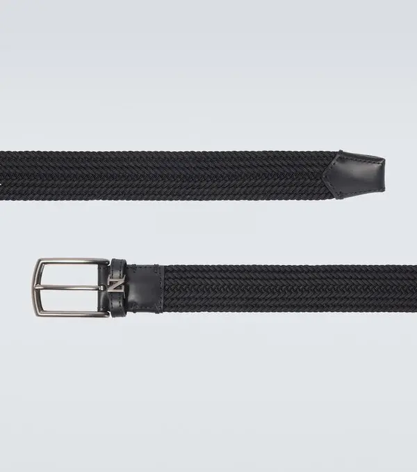 Zegna Woven Leather-trimmed Belt
