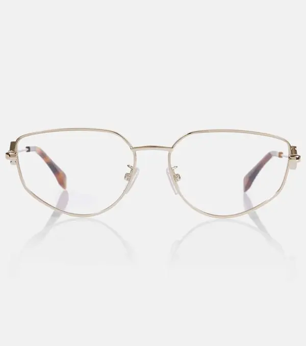 Fendi Ff Diamonds Cat-eye Glasses - Gold