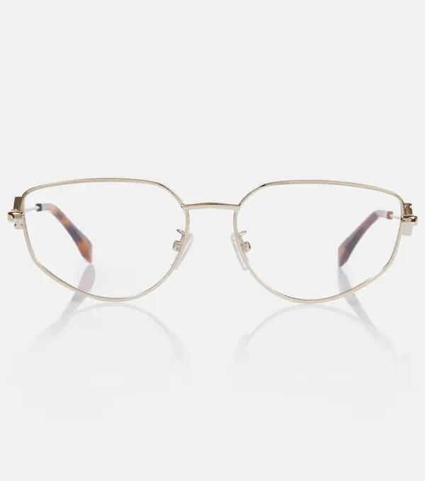 Fendi Ff Diamonds Cat-eye Glasses - Gold