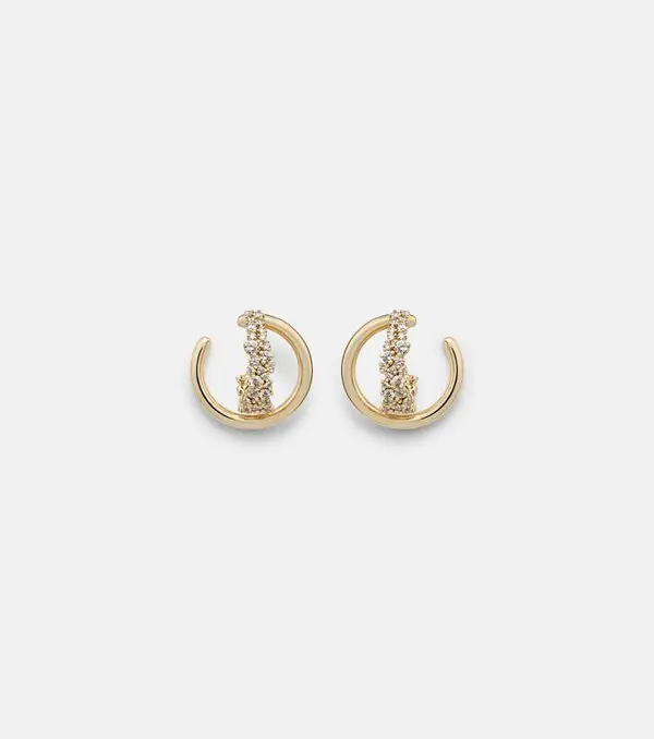 ANANYA Scatter Double 18kt Earrings With Diamonds - Gold