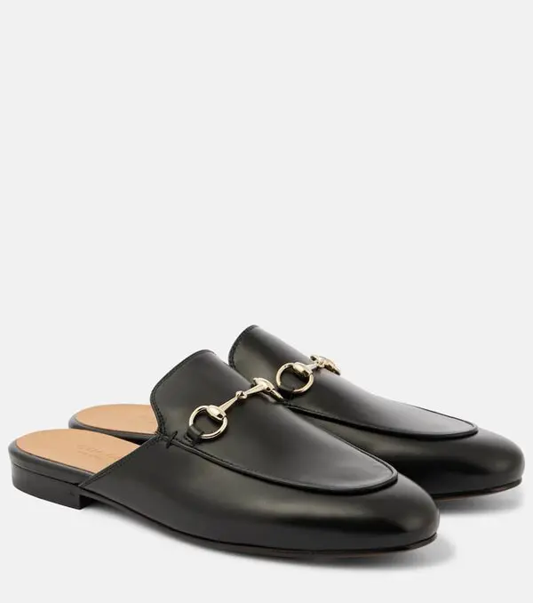 Gucci Princetown Horsebit Leather Mules - Black