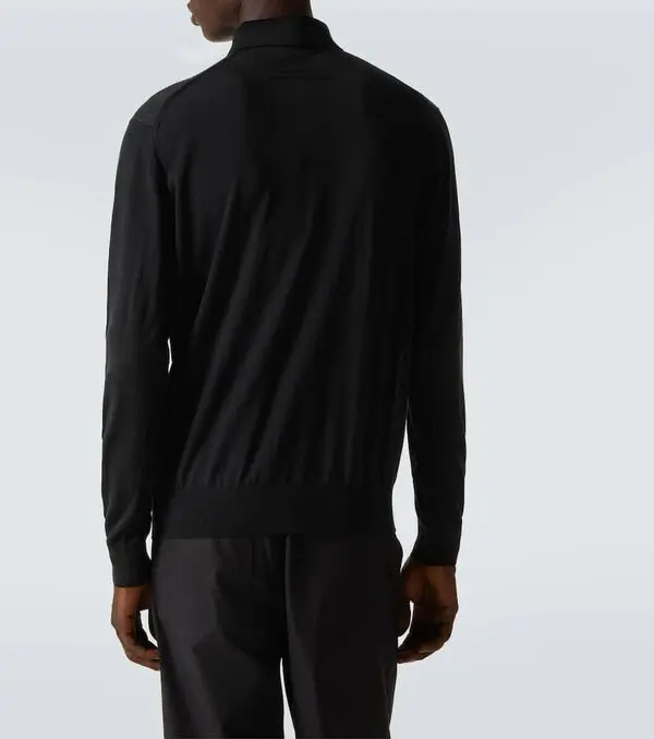 Zegna Wool Polo Shirt - Black