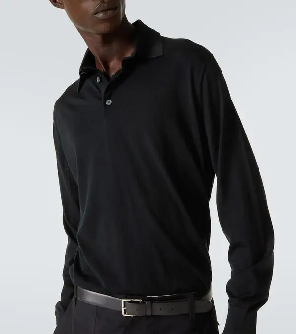 Zegna Wool Polo Shirt - Black