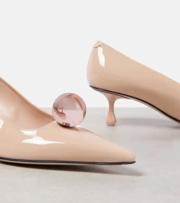 JIMMY CHOO Orb 50 Embellished Patent Leather Pumps - Pink
