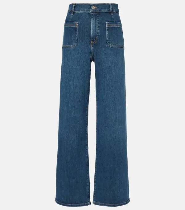FRAME Le Slim Palazzo High-rise Wide-leg Jeans - Blue