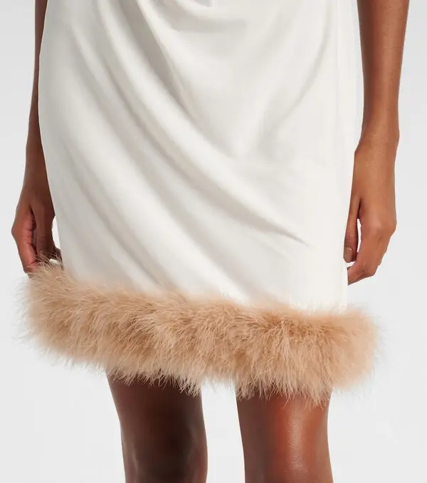 Coperni Feather-trimmed Jersey Minidress