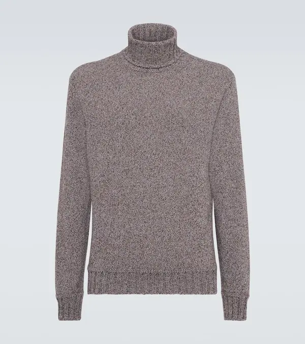 Zegna Cashmere Turtleneck Top - Brown