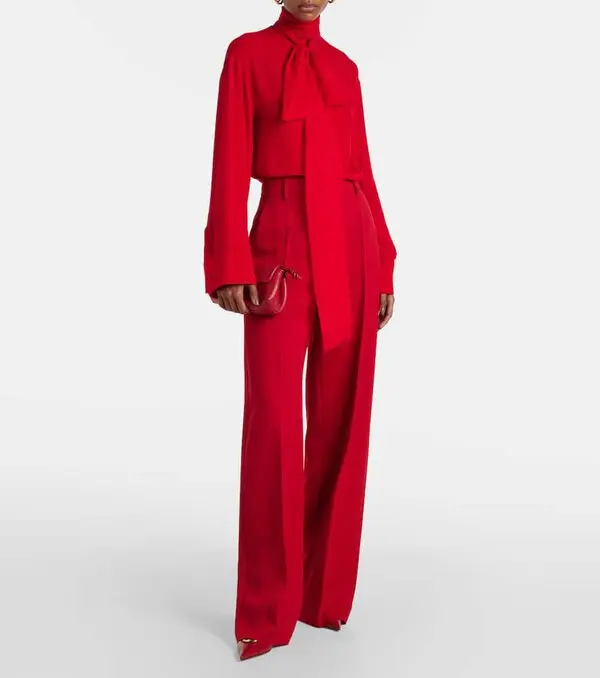 Valentino Garavani Wool And Silk Georgette Shirt