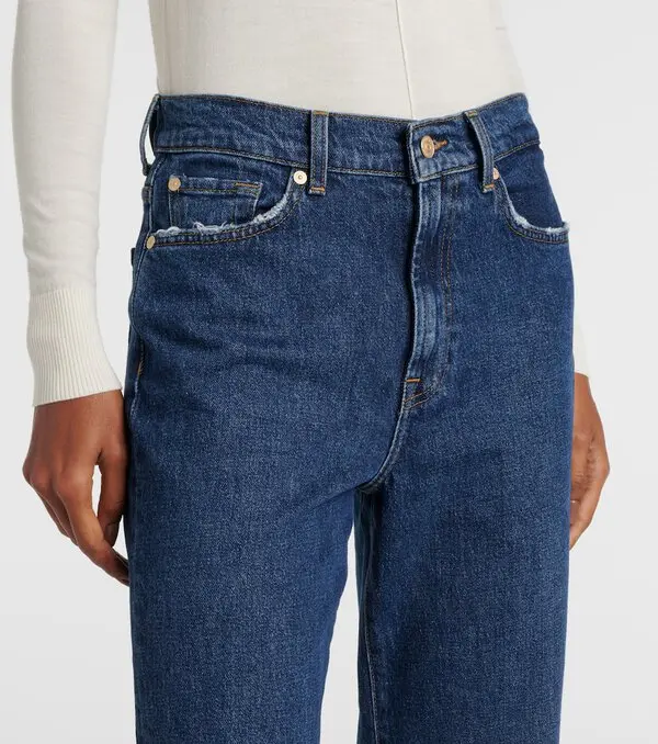 7 For All Mankind High-rise Cropped Straight Jeans
