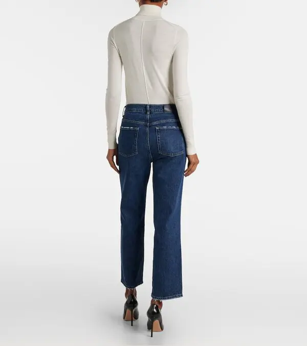 7 For All Mankind High-rise Cropped Straight Jeans