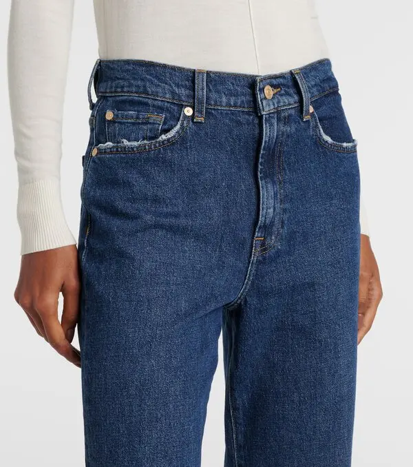 7 For All Mankind High-rise Cropped Straight Jeans