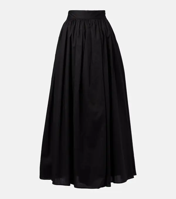 ADRIANA DEGREAS Cotton Maxi Skirt - Black