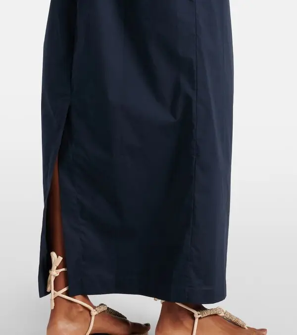 ADRIANA DEGREAS Cotton Maxi Skirt - Blue