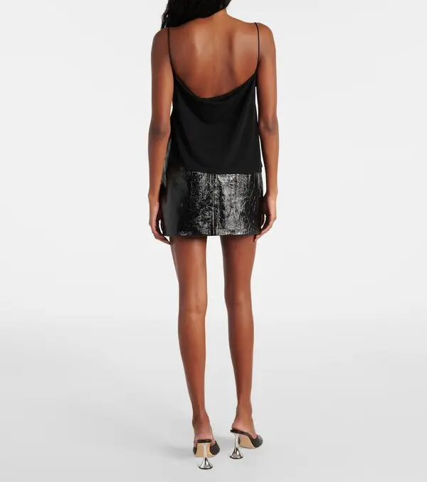Coperni Boa Feather-trimmed Jersey Top