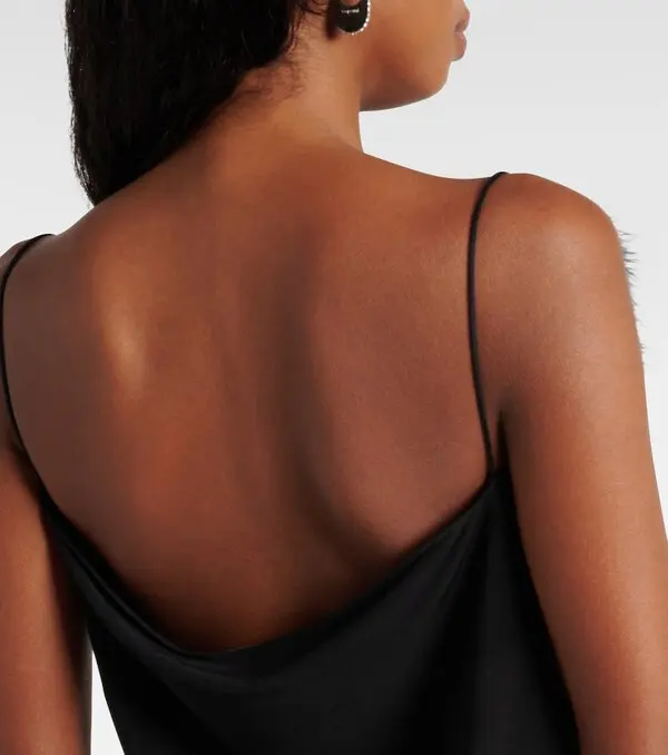 Coperni Boa Feather-trimmed Jersey Top