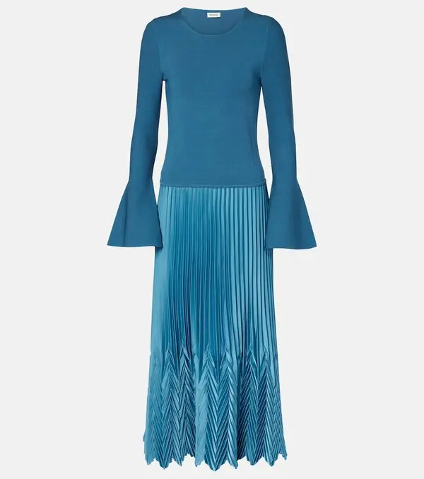 Simkhai Damoni Pleated Midi Dress - Blue
