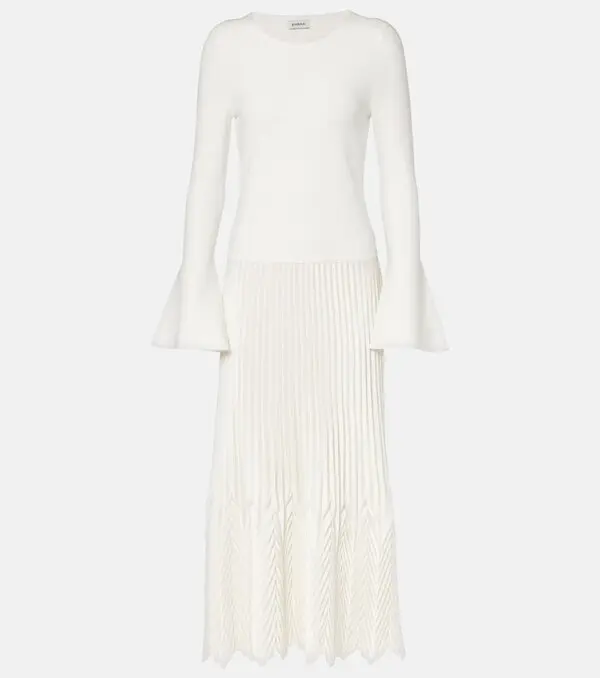 Simkhai Damoni Pleated Midi Dress - White