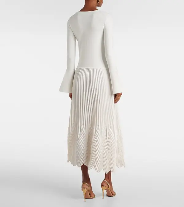 Simkhai Damoni Pleated Midi Dress - White