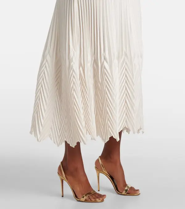 Simkhai Damoni Pleated Midi Dress - White