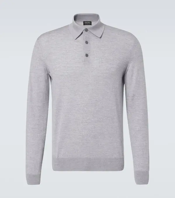 Zegna Wool Polo Shirt - Grey