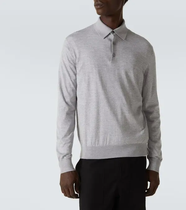 Zegna Wool Polo Shirt - Grey