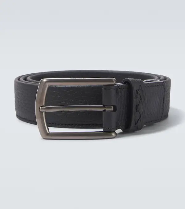 Zegna Leather Belt - Black