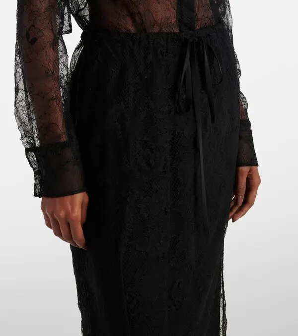 Valentino Garavani Floral Lace Midi Skirt